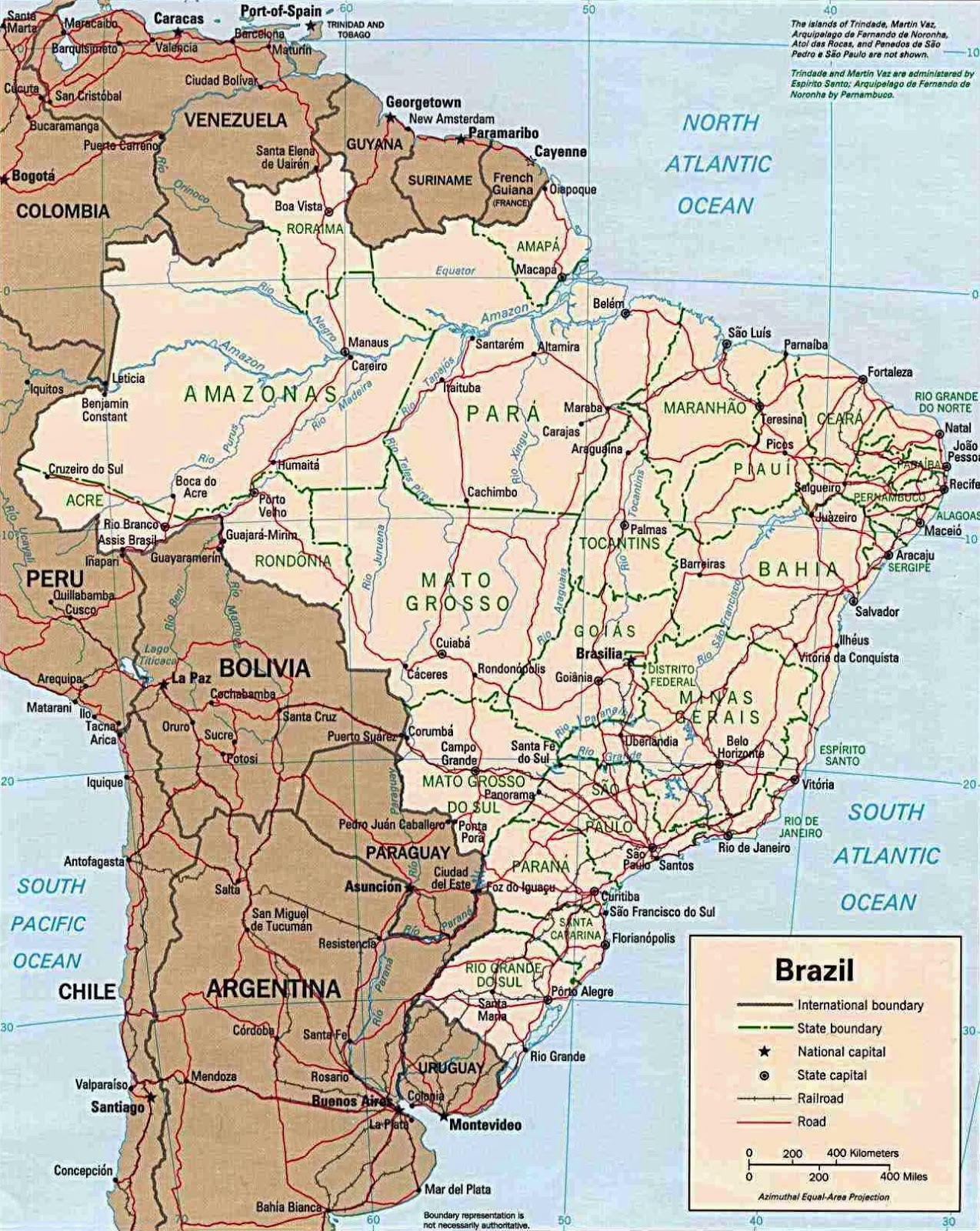 BRAZIL - GEOGRAPHICAL MAPS OF BRAZIL