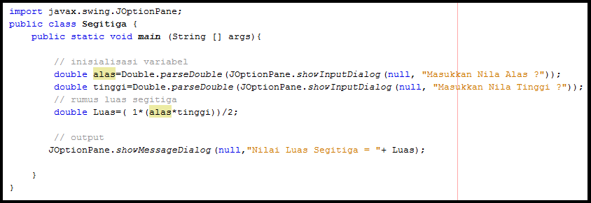 Menghitung Luas Segitiga ~ Materi Java Pemula