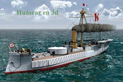 La Guerra del Pacífico 1879-1884 (Perú, Bolivia y Chile): Huascar en 3d