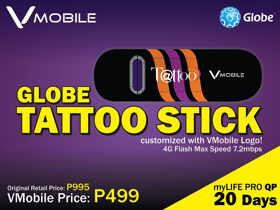LoadXtreme: Globe Tattoo Stick - customized with VMOBILE Logo!