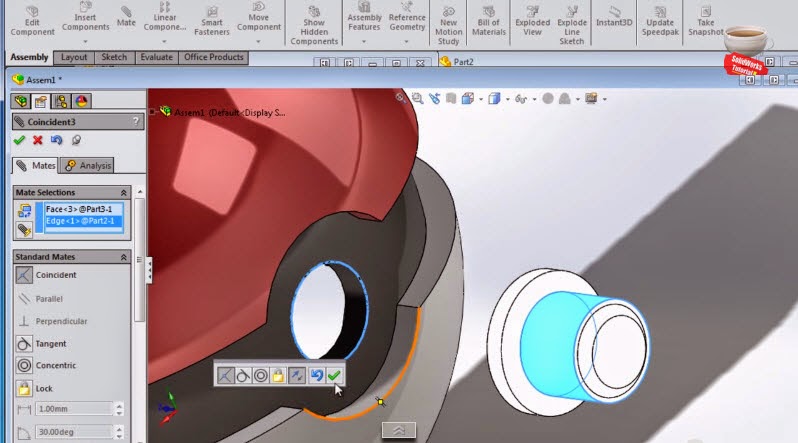 How to make 3D Poke Ball (3parts & assembly) in SolidWorks Tutorial ...
