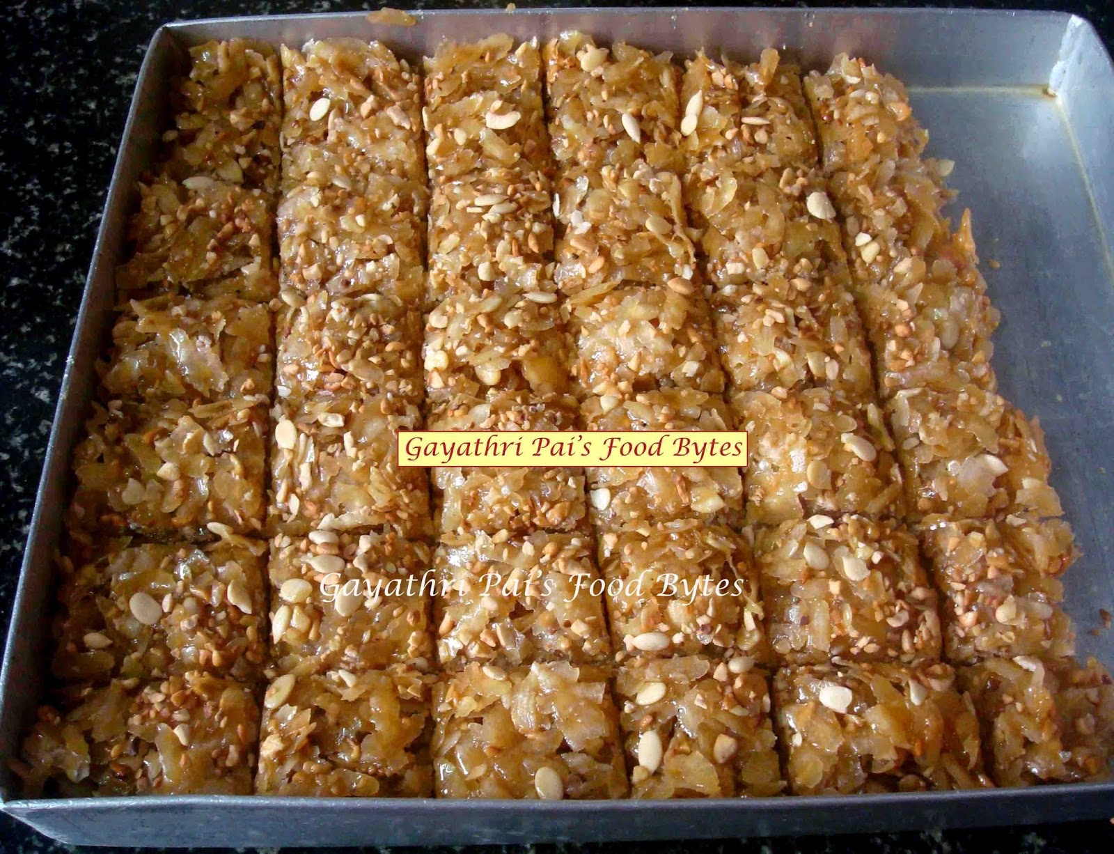 Gayathri Pai's Food Bytes: Poha Khadi / Beaten Rice Burfi / Pova Chikki.