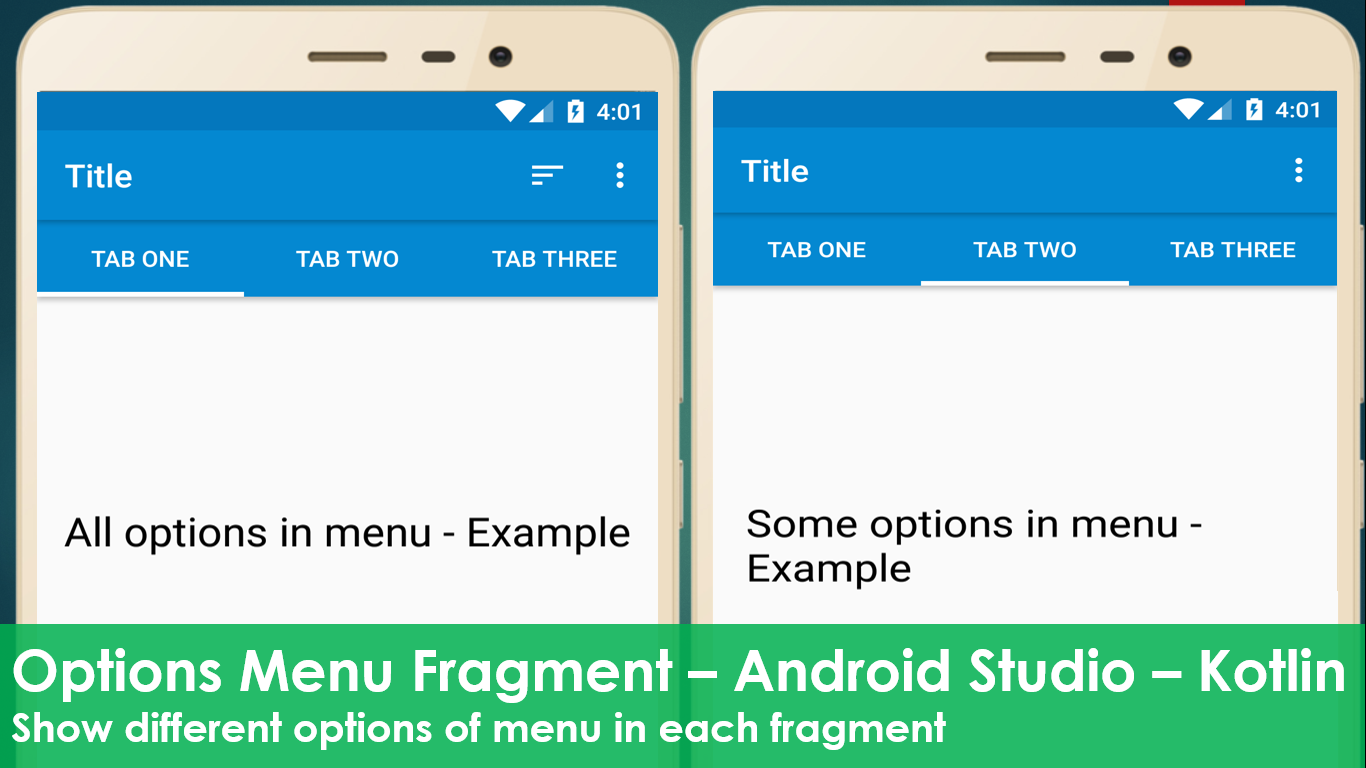 Options Menu Fragment Kotlin