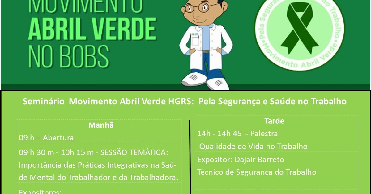 Ensino & Pesquisa HGRS: Seminário Movimento Abril Verde HGRS: Pela ...
