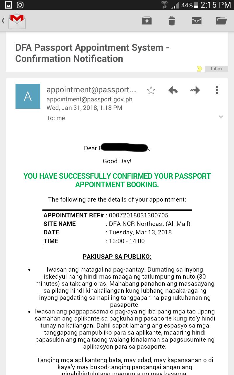 Tips on How I got my Online Appointment at DFA for my passport renewal