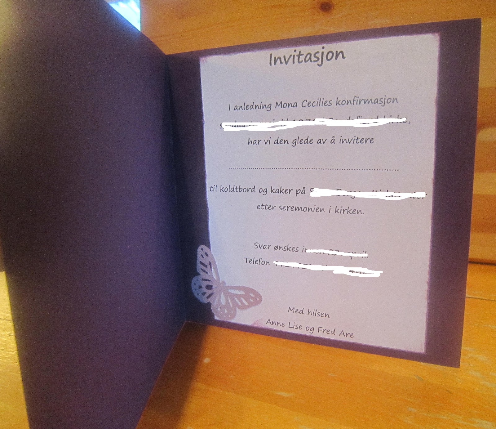 Mine Prosjekter: Invitasjon til konfirmasjon