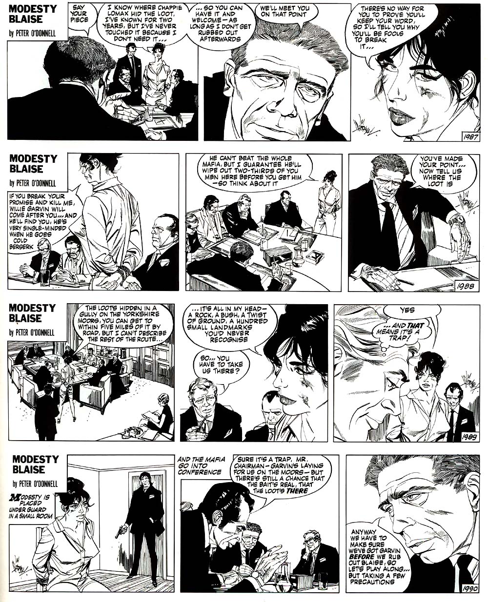 Hairy Green Eyeball 3: Complete MODESTY BLAISE comic strip sequence — "Take-Over" — 1969-70