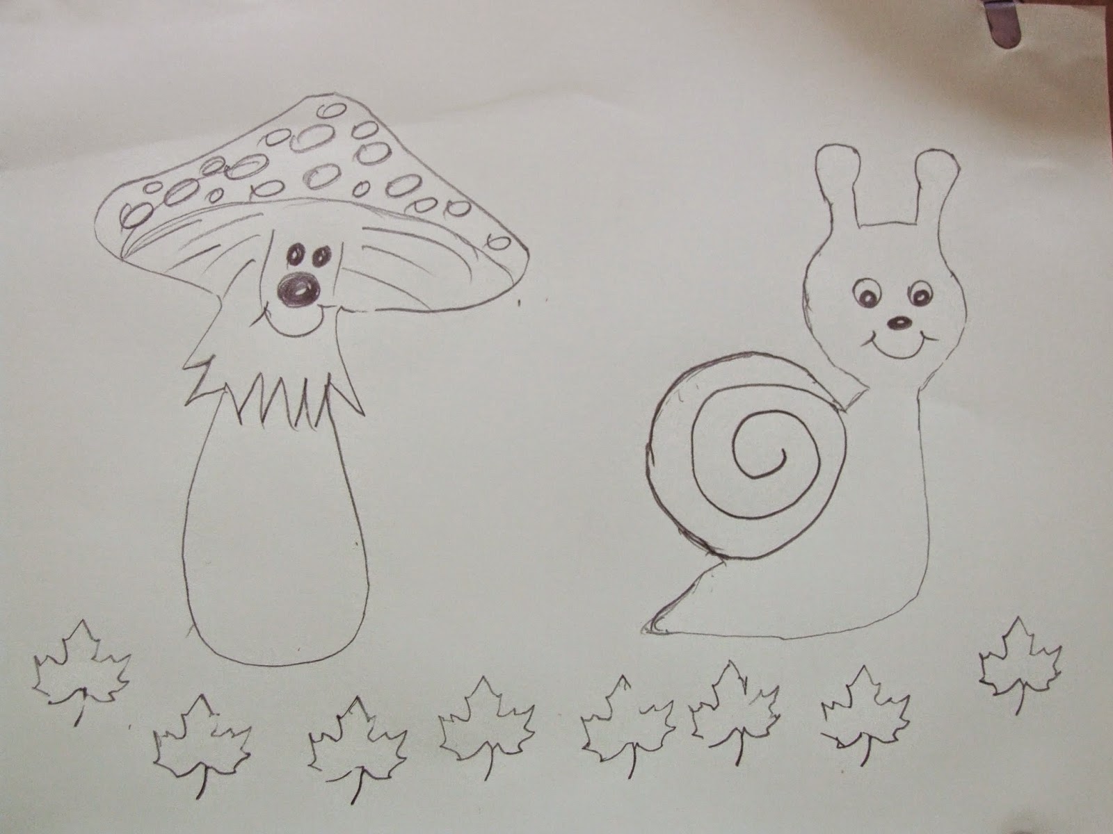 napi kreatív: Gomba és csiga sablon