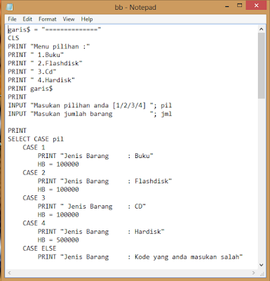 Cara membuat contoh Program kasir sederhana menggunakan Q-BASIC | MCF Info
