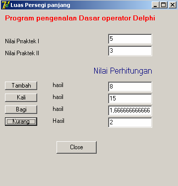 B "4" U: DELPHI- Operator, Deklarasi, Tipe Data dan Mengenal Object-1
