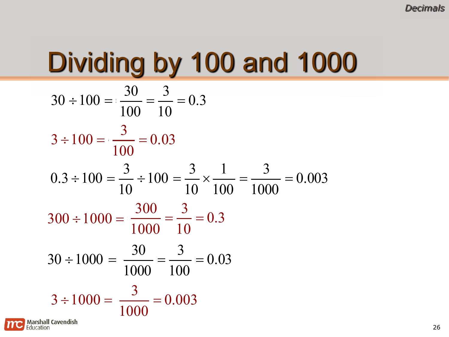 EDP 2013 Primary 6 Fabulous: Math Revision Notes: Decimals (Term 3)