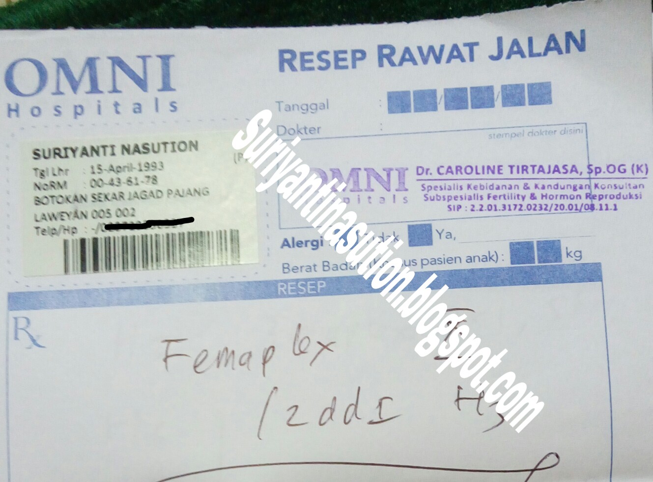 Suriyanti Nasution: Program Kehamilan Melalui Dokter Caroline ...