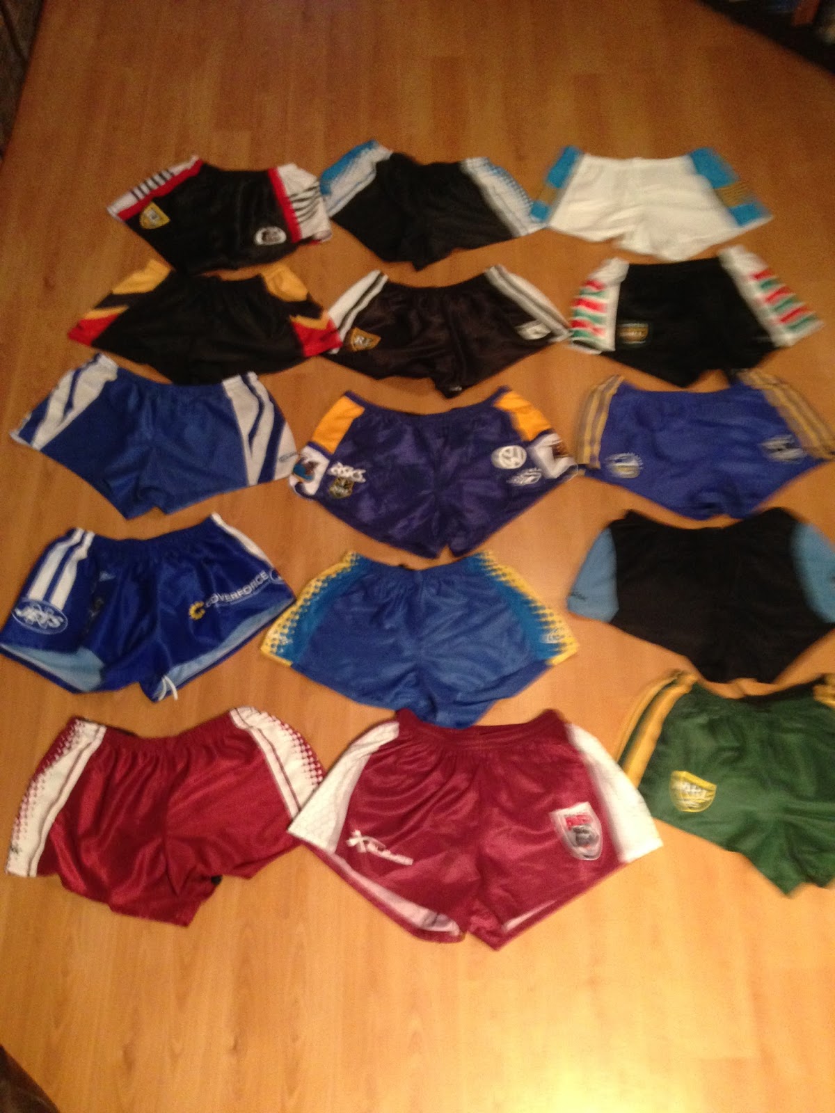Footy shorts fun: My collection of AFL & NRL shorts