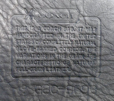 U's Bargain Shoppe Corner: AUTHENTIC COACH CREED AND SERIAL NUMBER