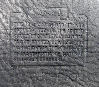 U's Bargain Shoppe Corner: AUTHENTIC COACH CREED AND SERIAL NUMBER