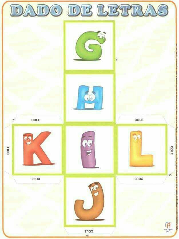 Dado de letras ~ Atividades Escolares