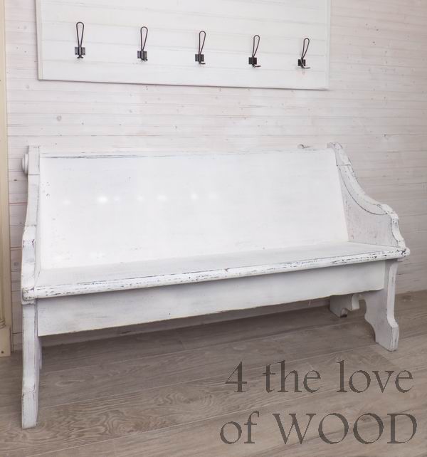 4 the love of wood: WHITE CHURCH PEW - entry bench