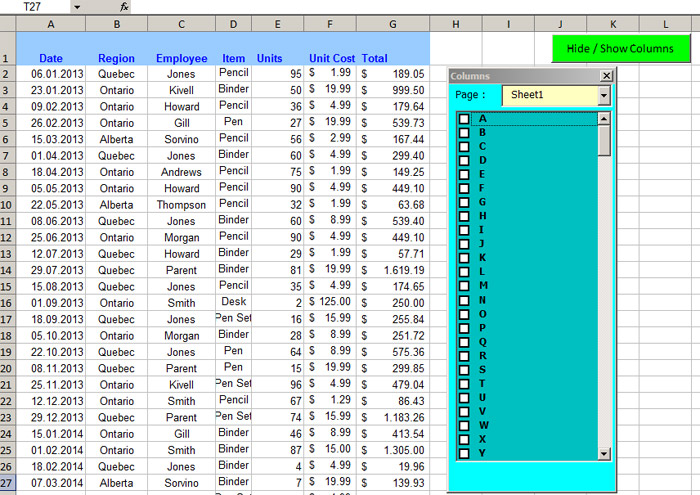 Excel Vba Hide And Unhide Columns Hints And Tips About