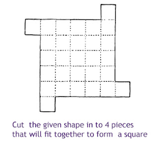 Cut the given shape into 4 pieces that will fit together to form a ...