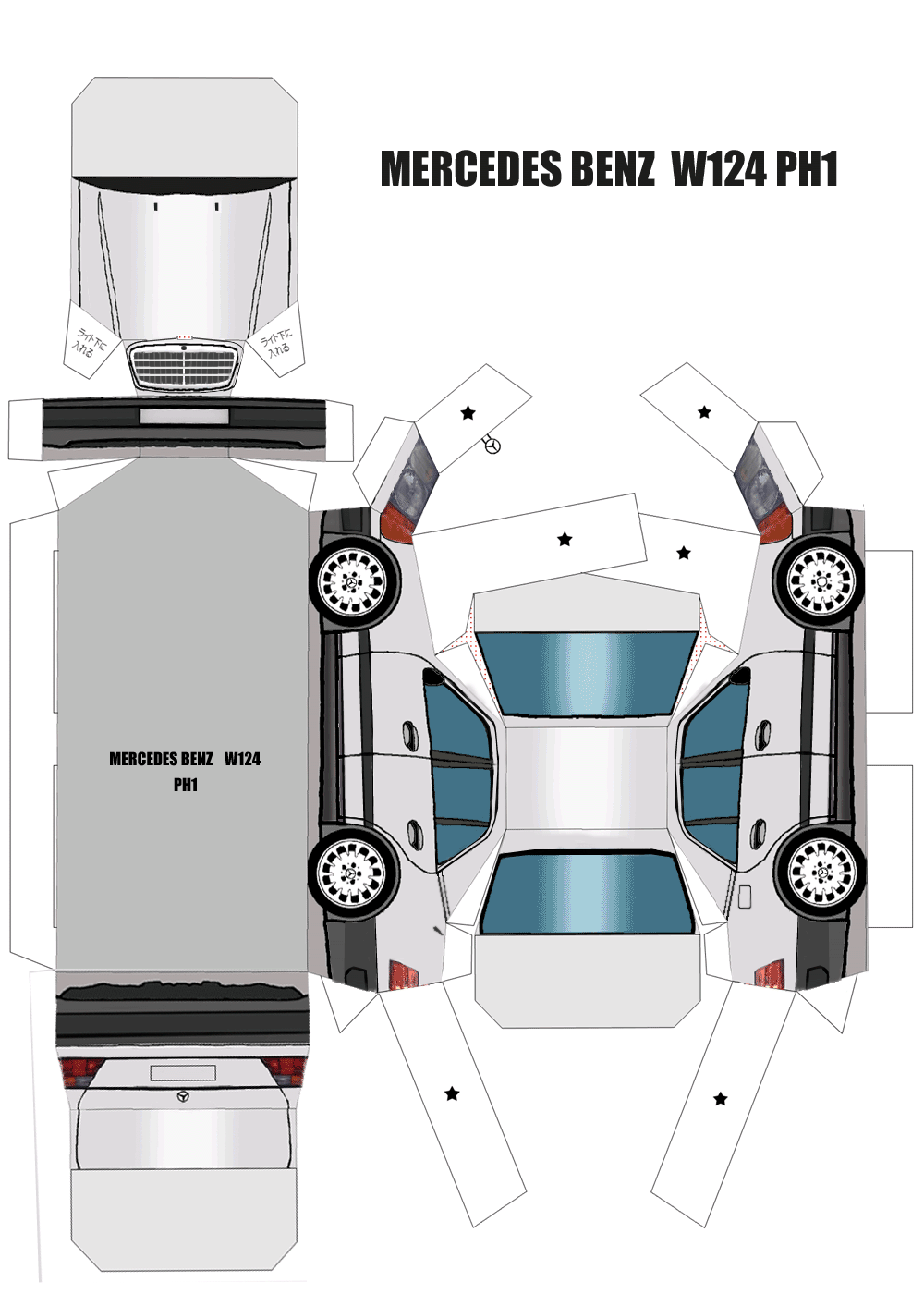 SP. Papel Modelismo: PaperCraft - Mercedes Benz W124 PH1