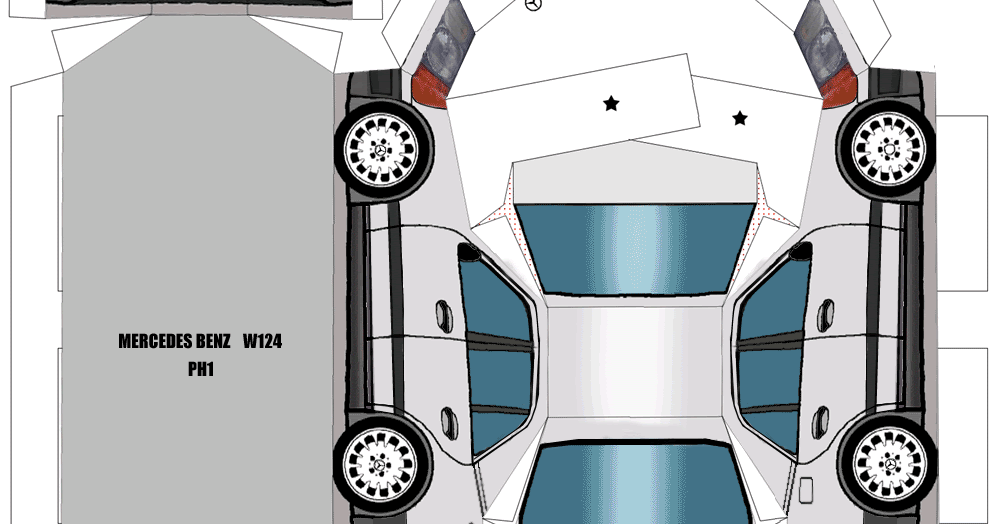 SP. Papel Modelismo: PaperCraft - Mercedes Benz W124 PH1