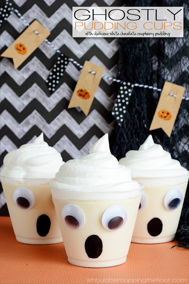Ghostly Pudding Cups with White Chocolate Raspberry Pudding | i should ...