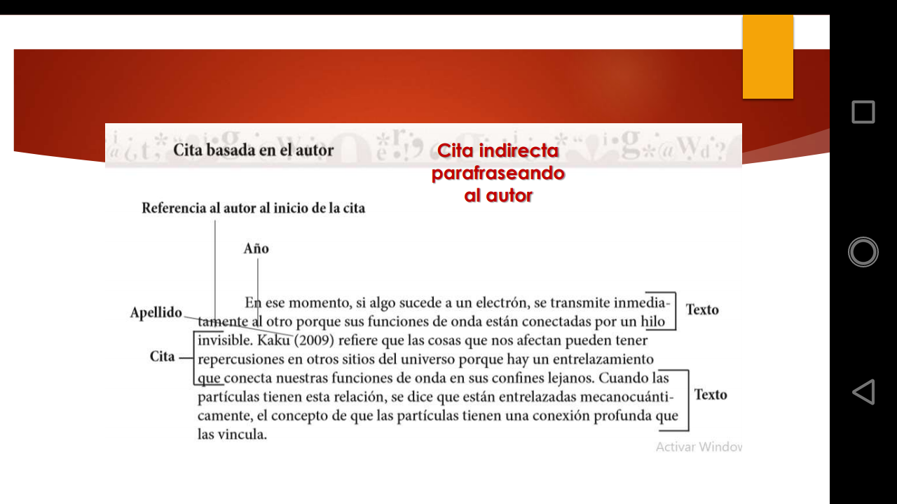 CITAS INDIRECTAS POR PARAFRASEO
