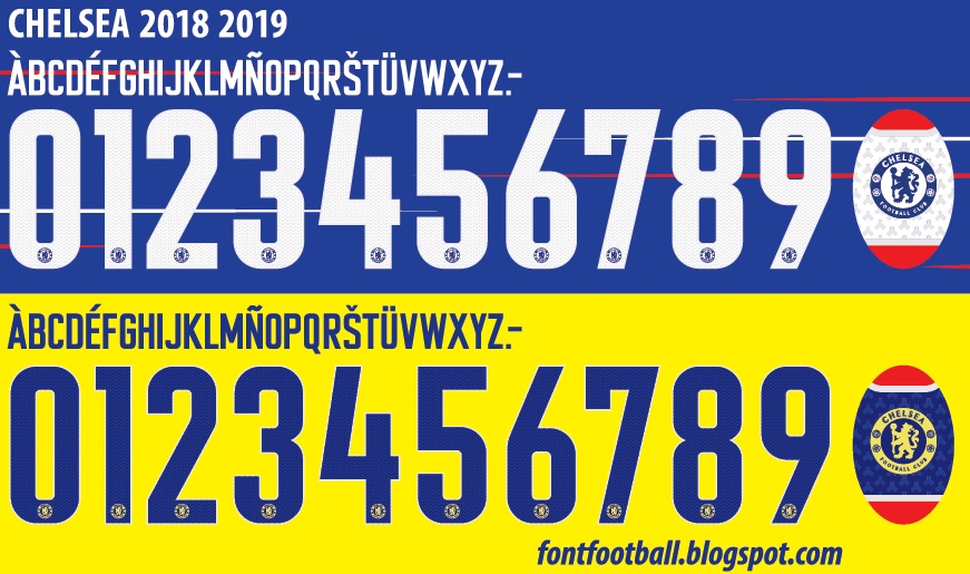 FONT FOOTBALL: Font Vector Chelsea 2018 2019 kit