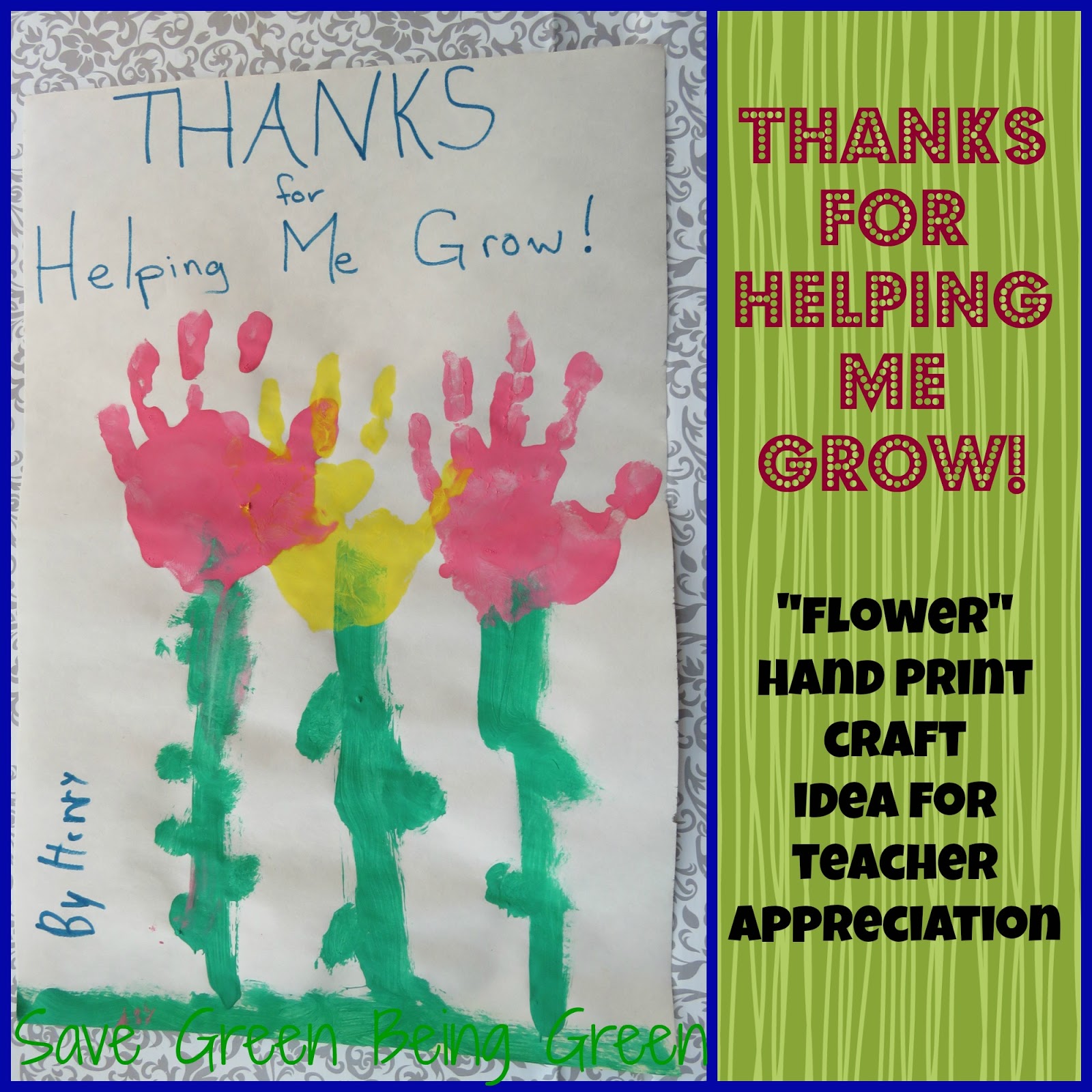 Save Green Being Green: Teacher Appreciation Gift Idea #2: "Thanks for ...