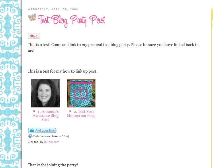 Serenity Now: Choosing the Best Photo for Your Blog Party "Thumbnail"