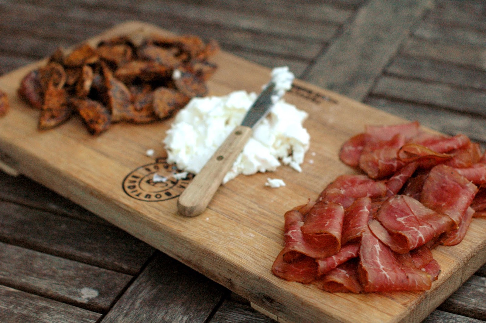 Amazingly Easy Fig and Chevre (and Bresaola) starters