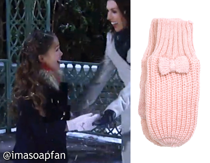 Emma Scorpio Drake's Pink Bow Mittens - General Hospital, Season 54 ...