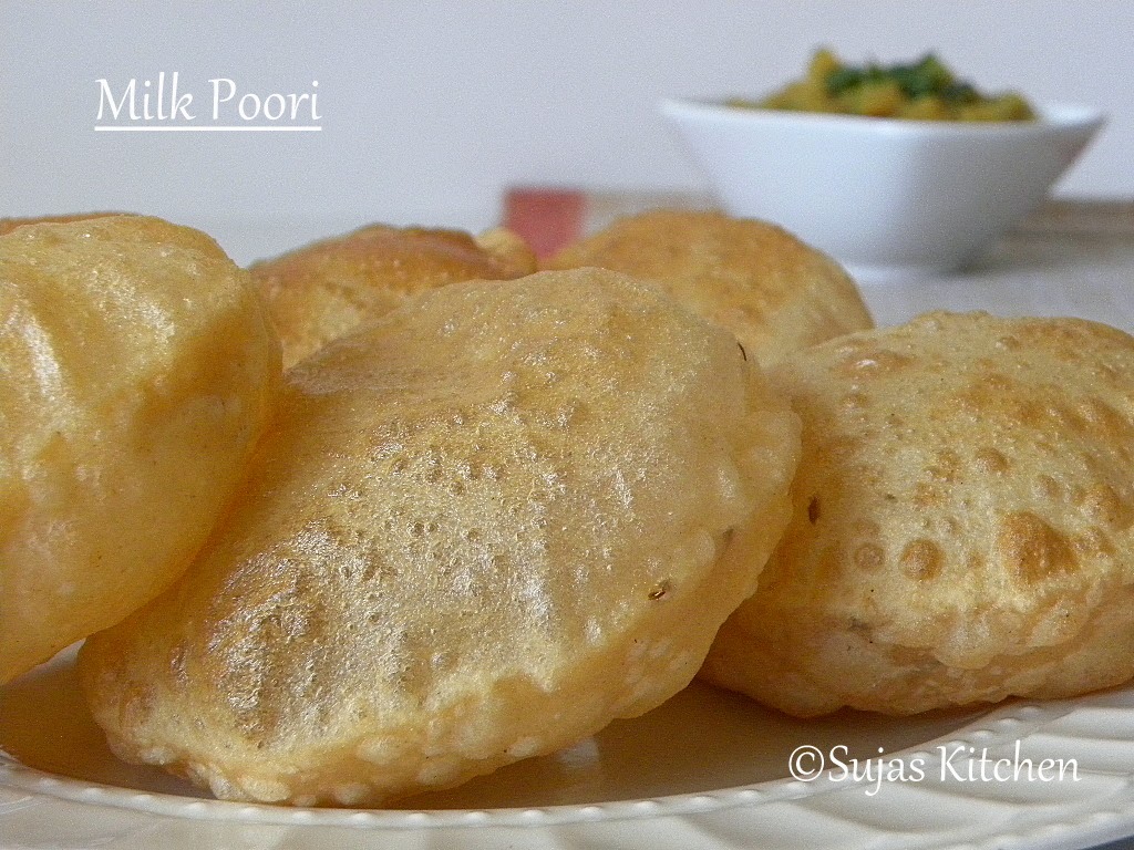 Sujas Kitchen: Milk Poori's / Fried Indian Puffy Bread