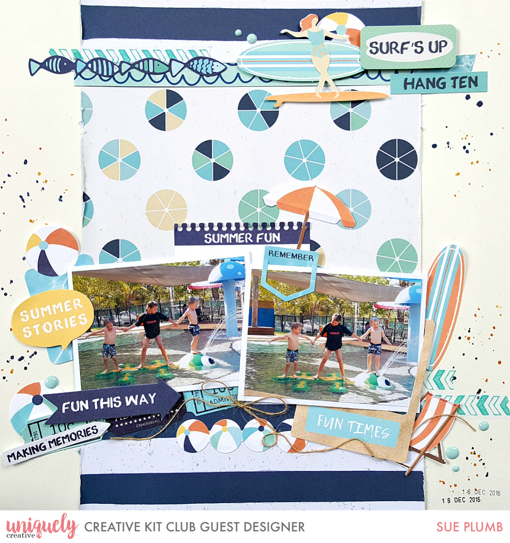 Sue Plumb Designs: 'Summer Splash' layouts & cards | Uniquely Creative ...