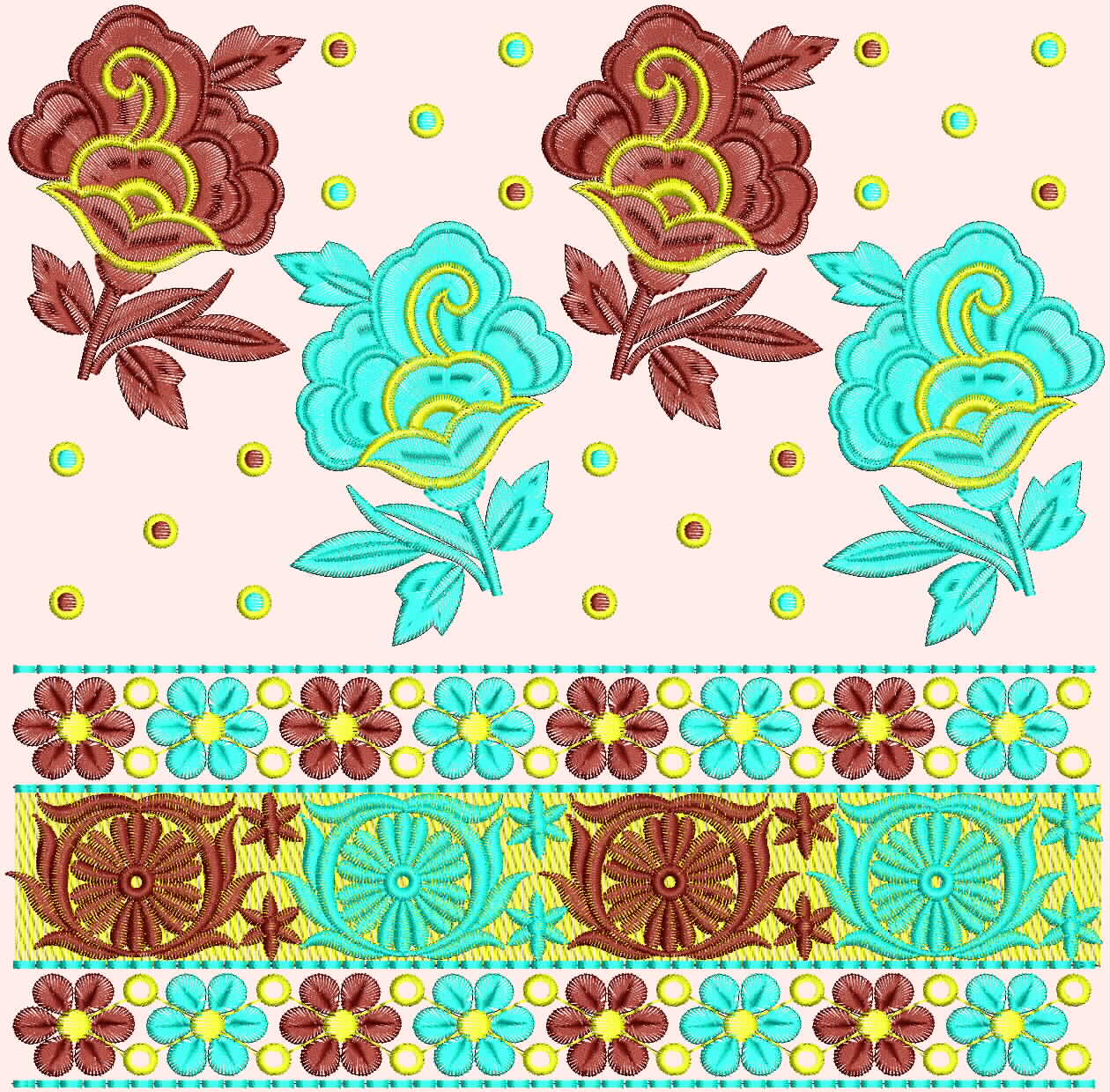 EmbDesignTube: Pakistani Jamawar Borders Embroidery Designs