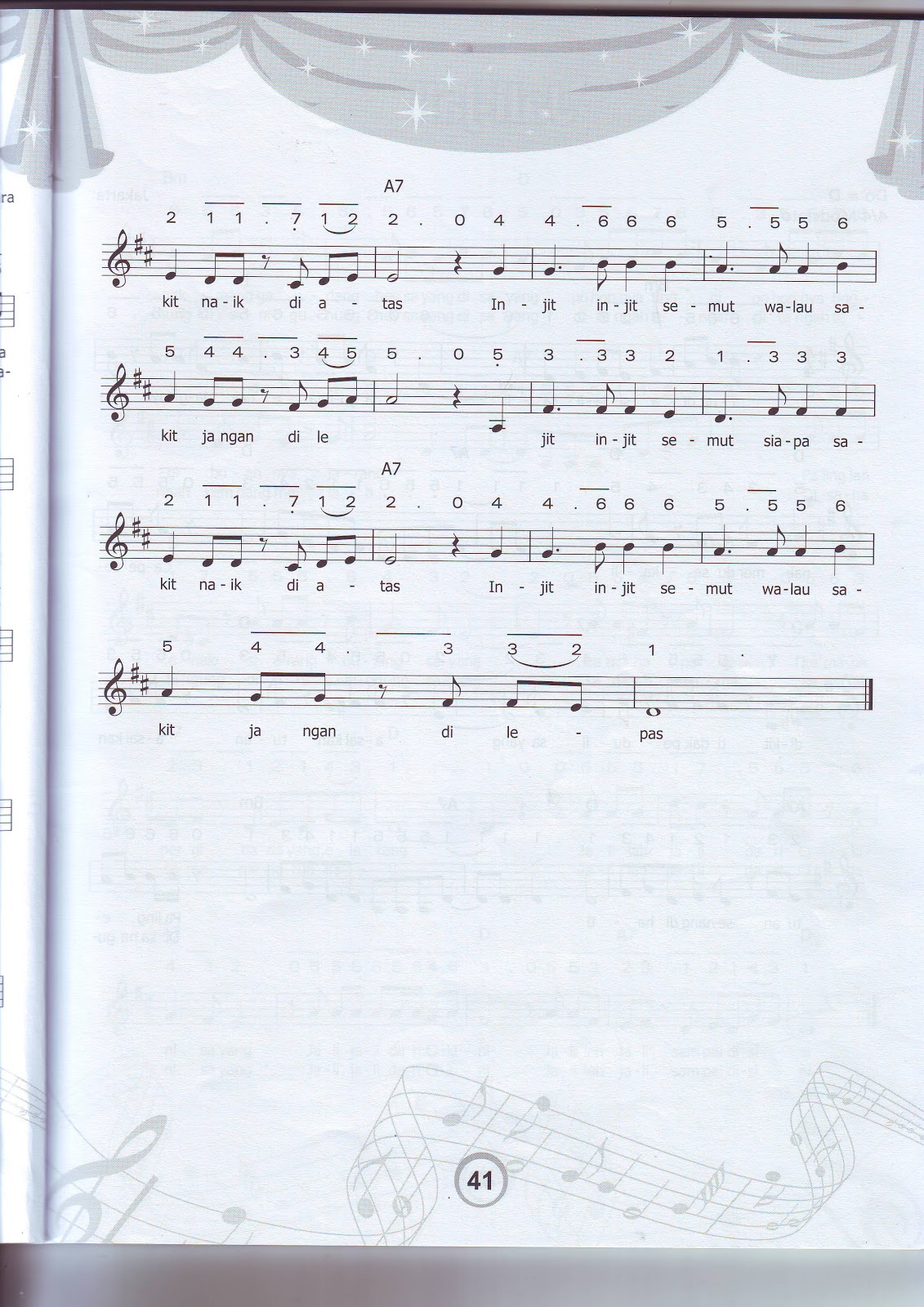 32 Lagu Daerah Dengan Not Angkan dan Not Balok