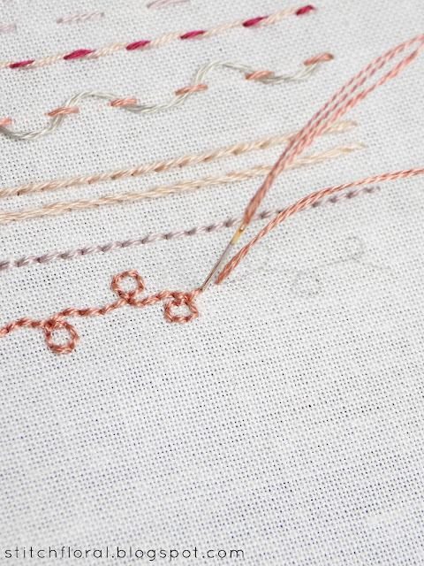 Line stitches and their variations: sampler - Stitch Floral