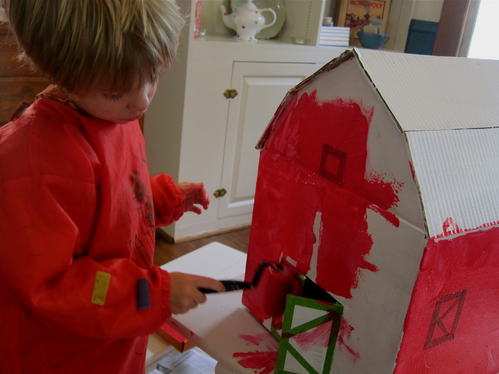 A Little Red Cardboard Barn