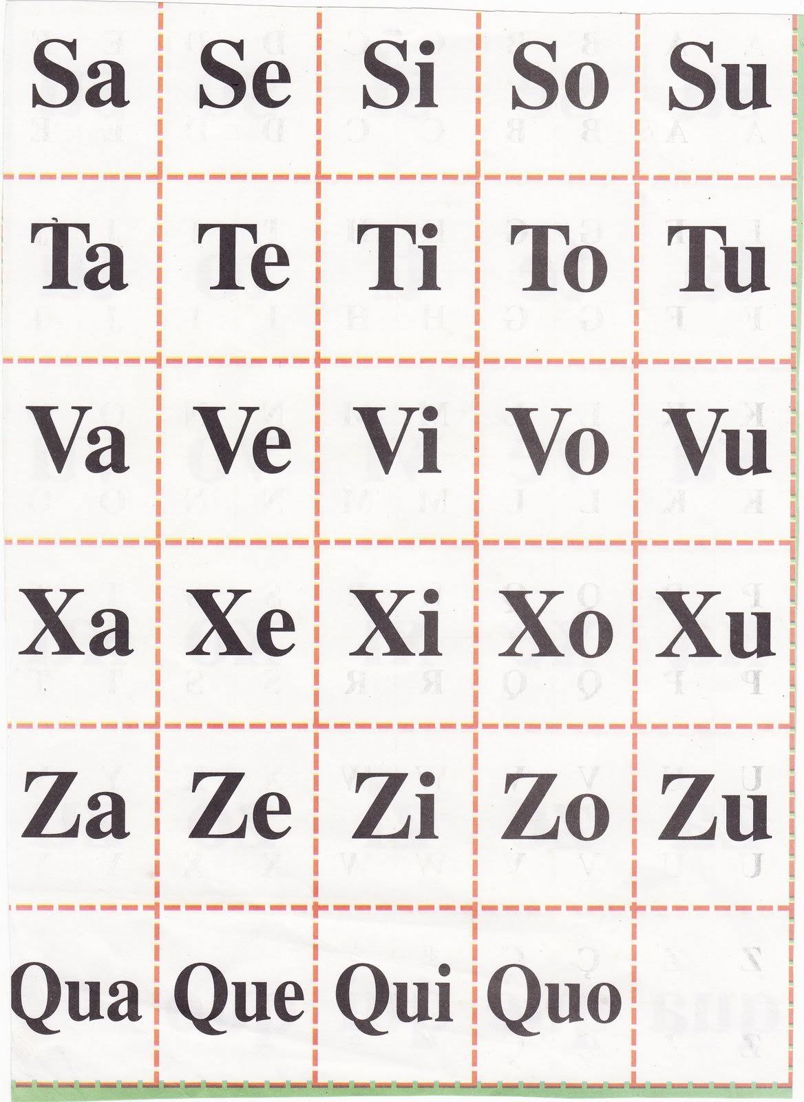 Pedagogas da paz: Silabário Móvel - Sílaba simples - silabário de ...