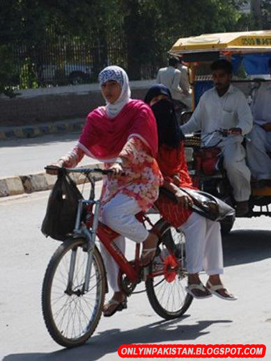 Female Pakistani cycle rider ~ Only In pakistan