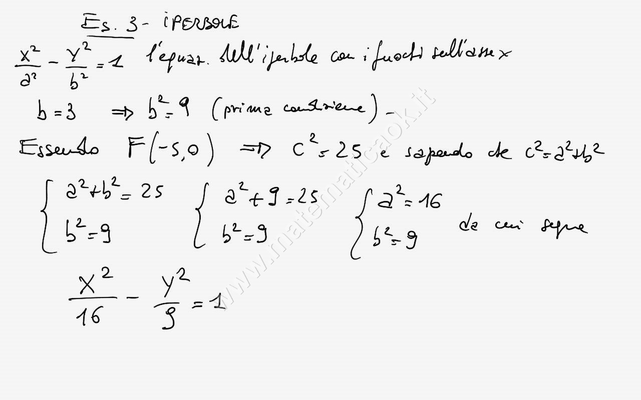 ESERCIZI SVOLTI DI MATEMATICA: Esercizio 3 - Iperbole