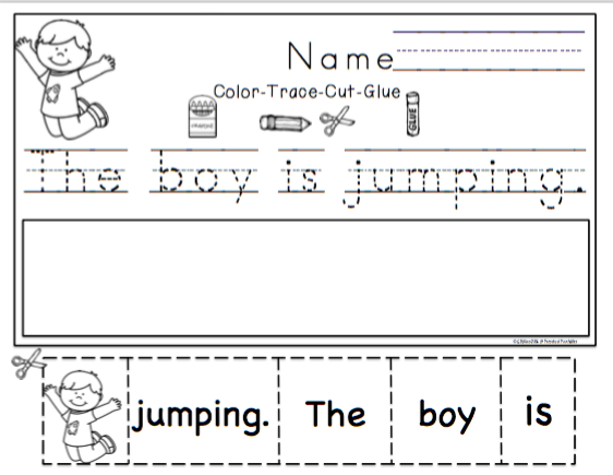 Action Verbs Writing Exercise (updated file) ~ Preschool Printables