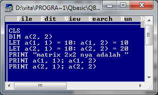 jenis jenis array pada qbasic