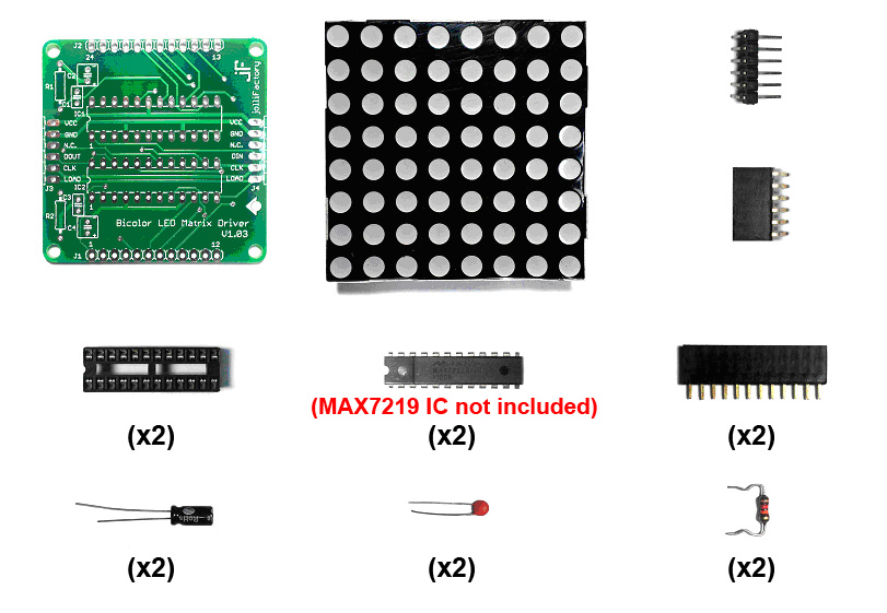 jolliFactory: Bi-color LED Matrix Driver Module DIY Kit