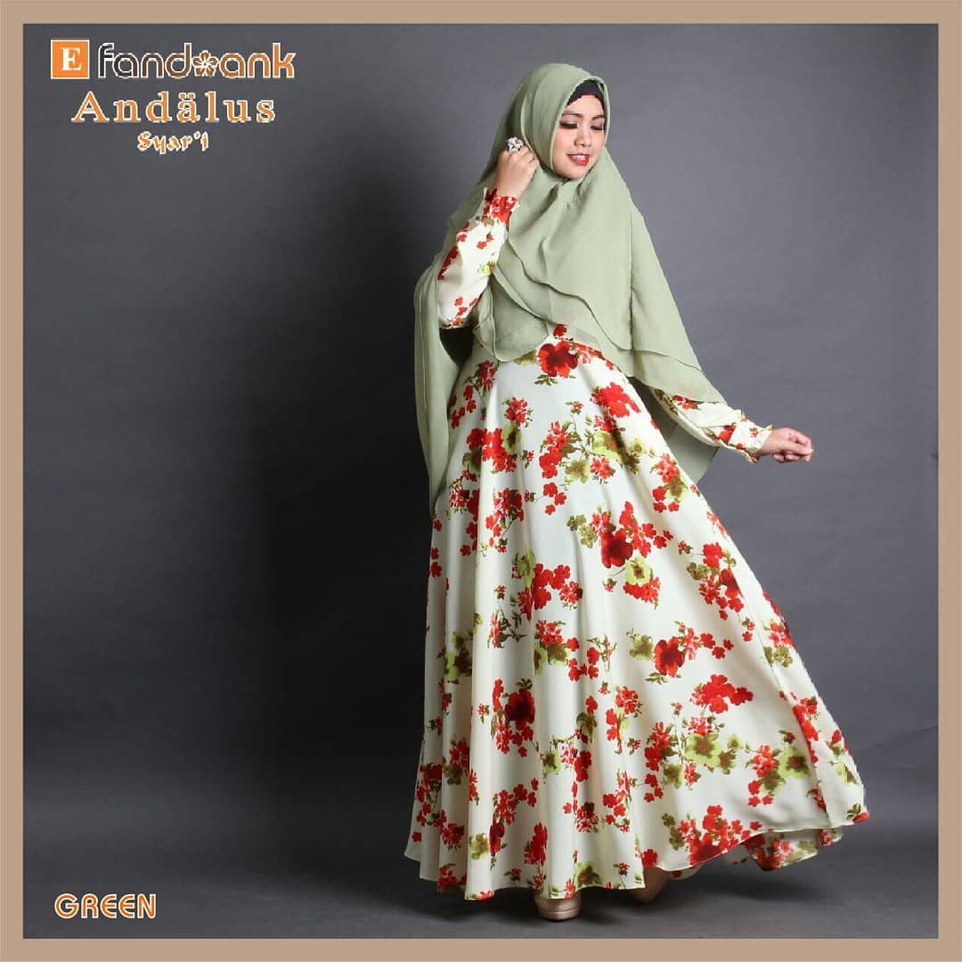31 Model Terbaru Baju Gamis Lebaran / Pesta Wanita Motif Brokat Bunga ...