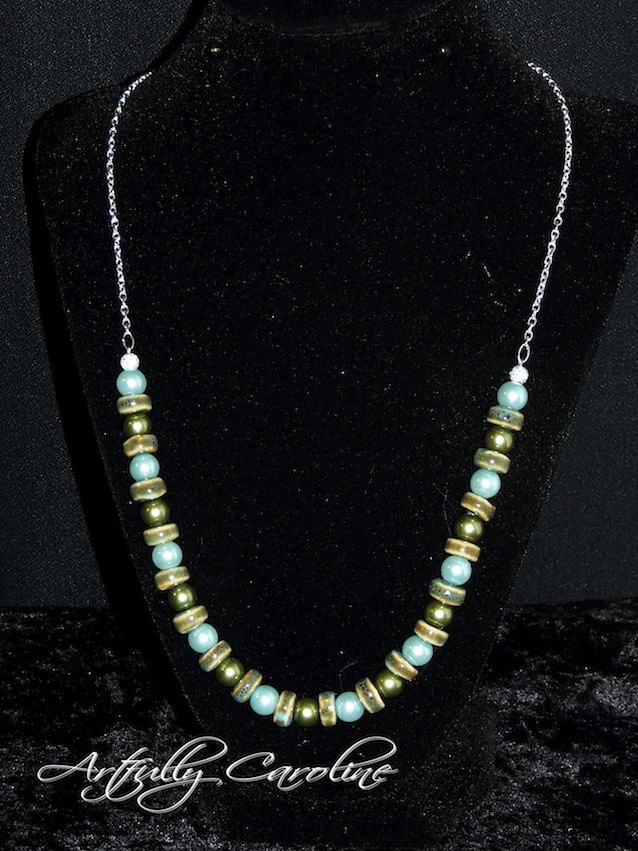 Artfully Caroline: Rustic terra cotta and pearls necklace