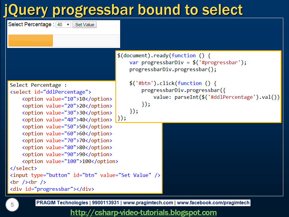 Sql Server Net And C Video Tutorial Jquery Ui Progress Bar