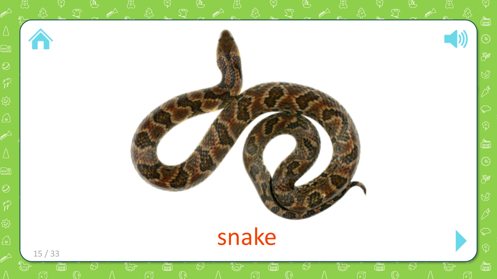 Flashcards for Kids: Snake - Wild Animals - Flashcards for Kids