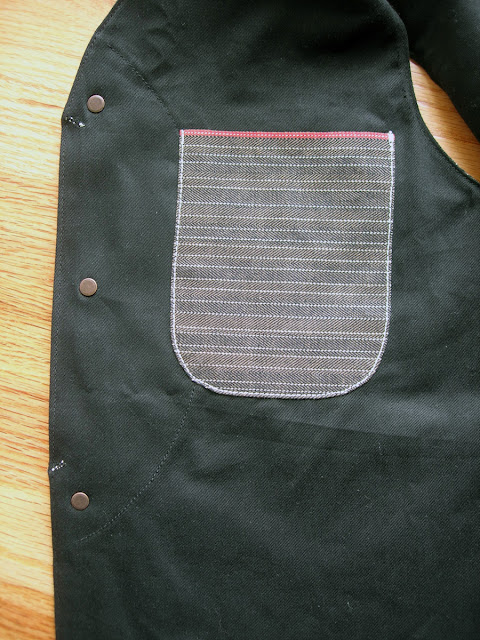 Russell's Shirts: Custom Forager Vest, Selvedge Herringbone Twill