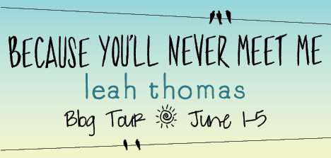 Love is not a triangle: Blog Tour: Because You'll Never Meet Me by Leah ...